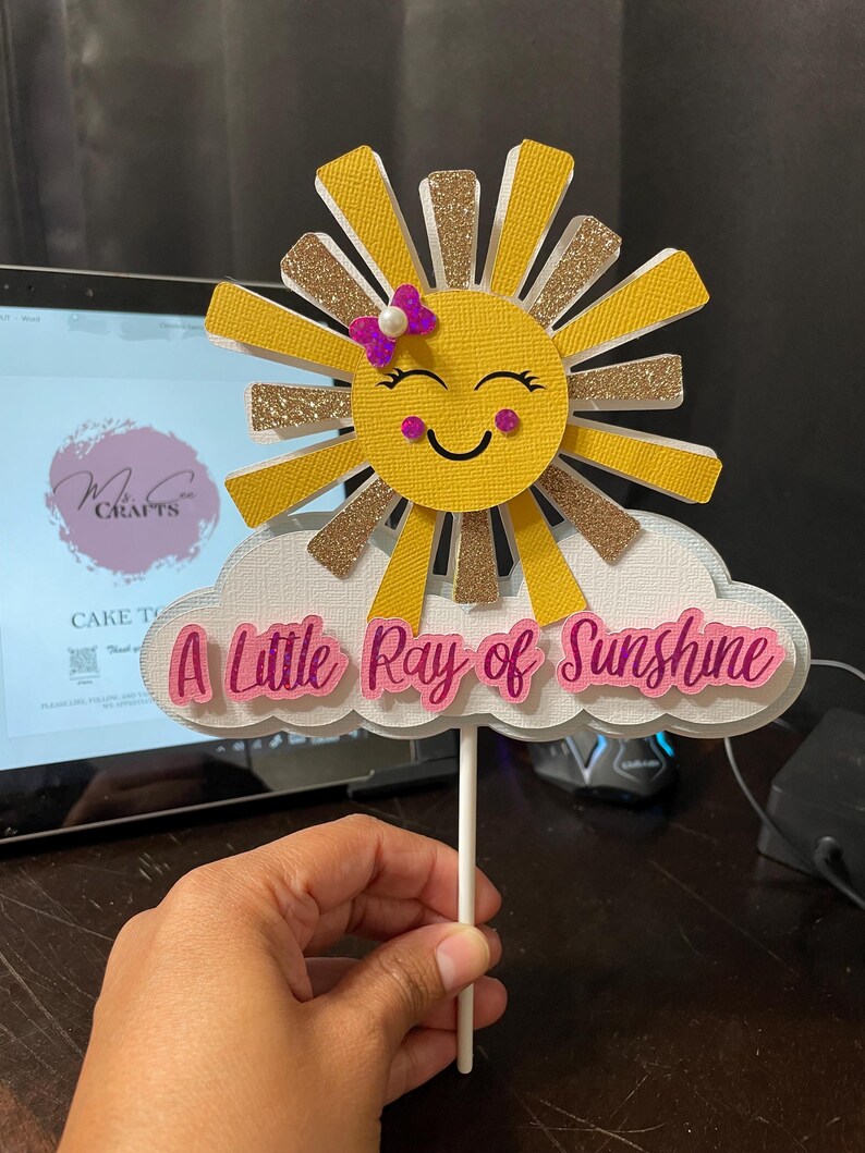 Ray of Sunshine Cake Topper: Glitter Birthday Party Decor - Etsy