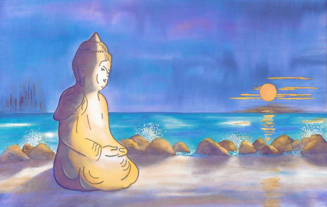 Buddha Sitting on Beach by the Ocean - Etsy