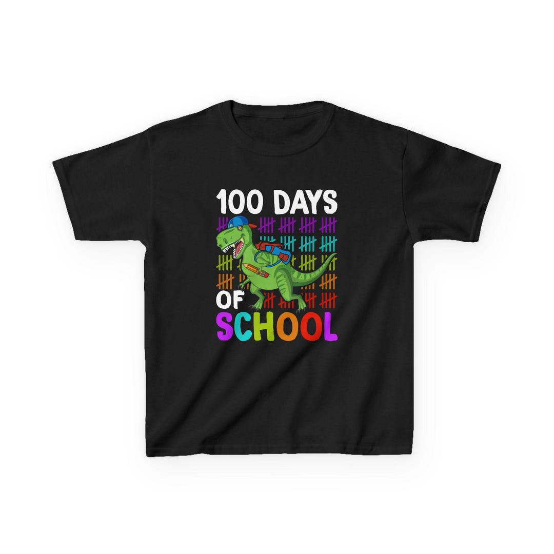 Dinosaur 100 Days of School Kids Tee, Fun Teacher Appreciation Gift ...