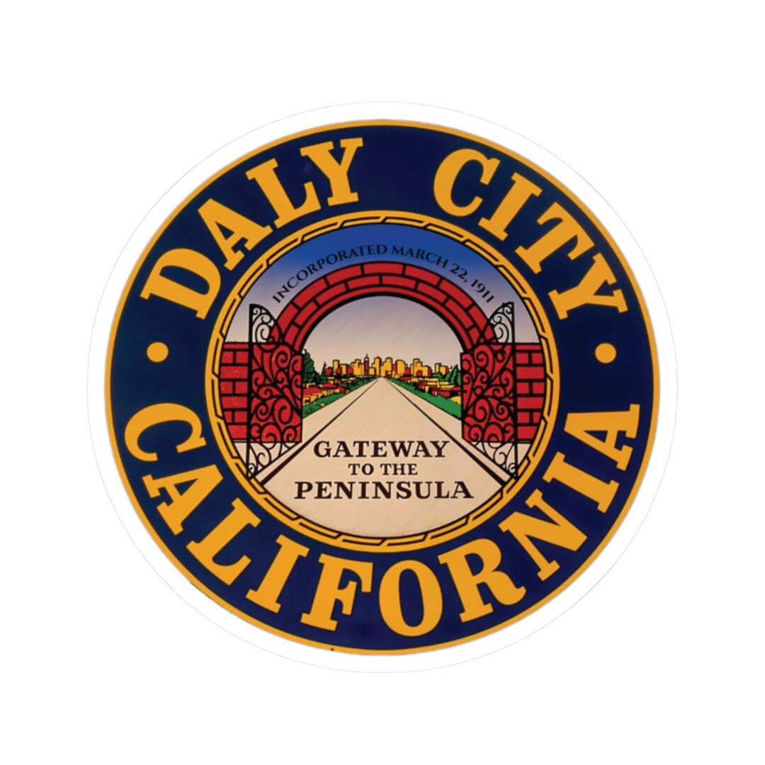 City Seal Kiss-cut Sticker, Daly City California Sticker, Peninsula ...