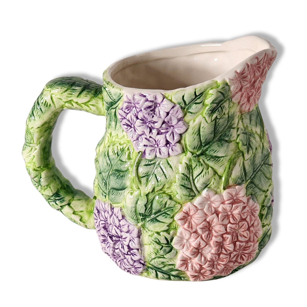 Nantucket Hydrangeas Embossed Nantucket Pitcher - Ceramic - Garden ...