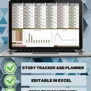 Study Tracker Excel for Engineering, Study Planner, Canva Template ...