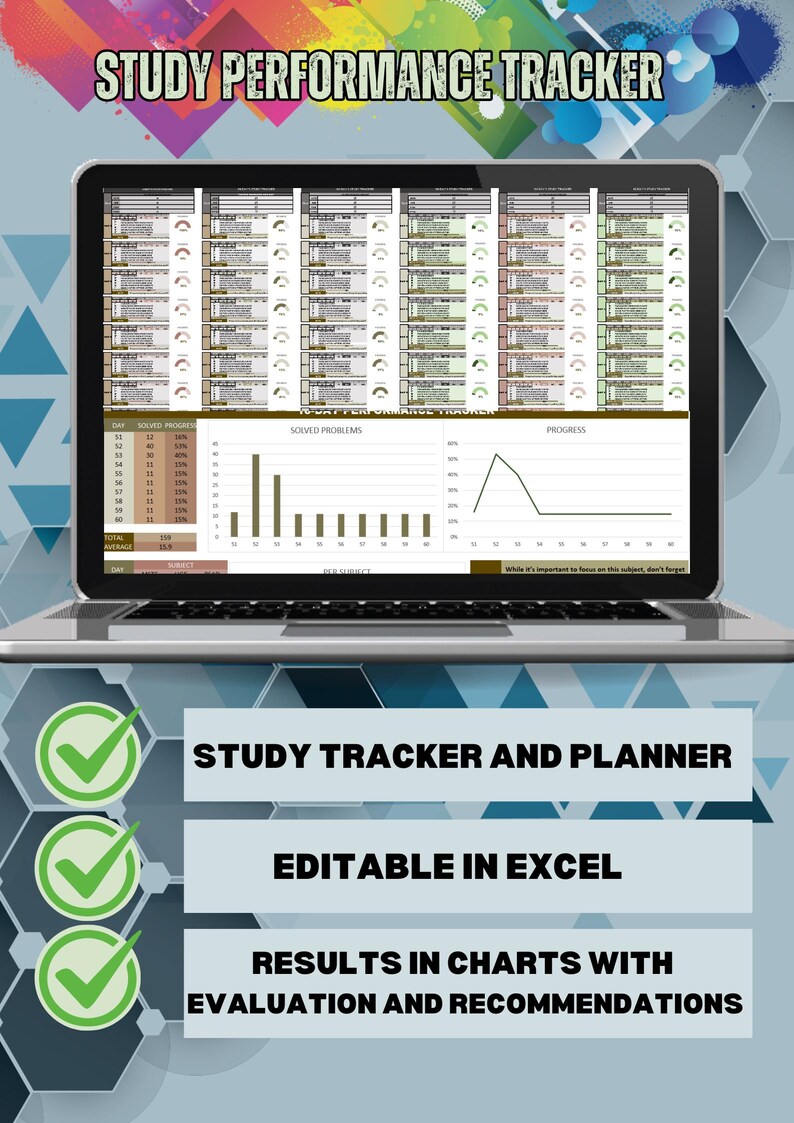Study Tracker Excel for Engineering, Study Planner, Canva Template ...