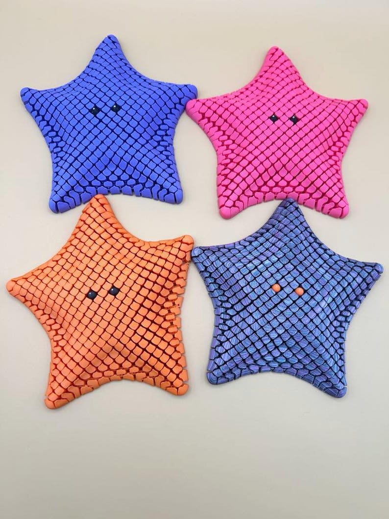 Articulating Sea Star Fidget Toy - 3D Printed Starfish Betsie 6.5 ...