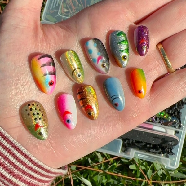 Fishing Lure Nails - Etsy