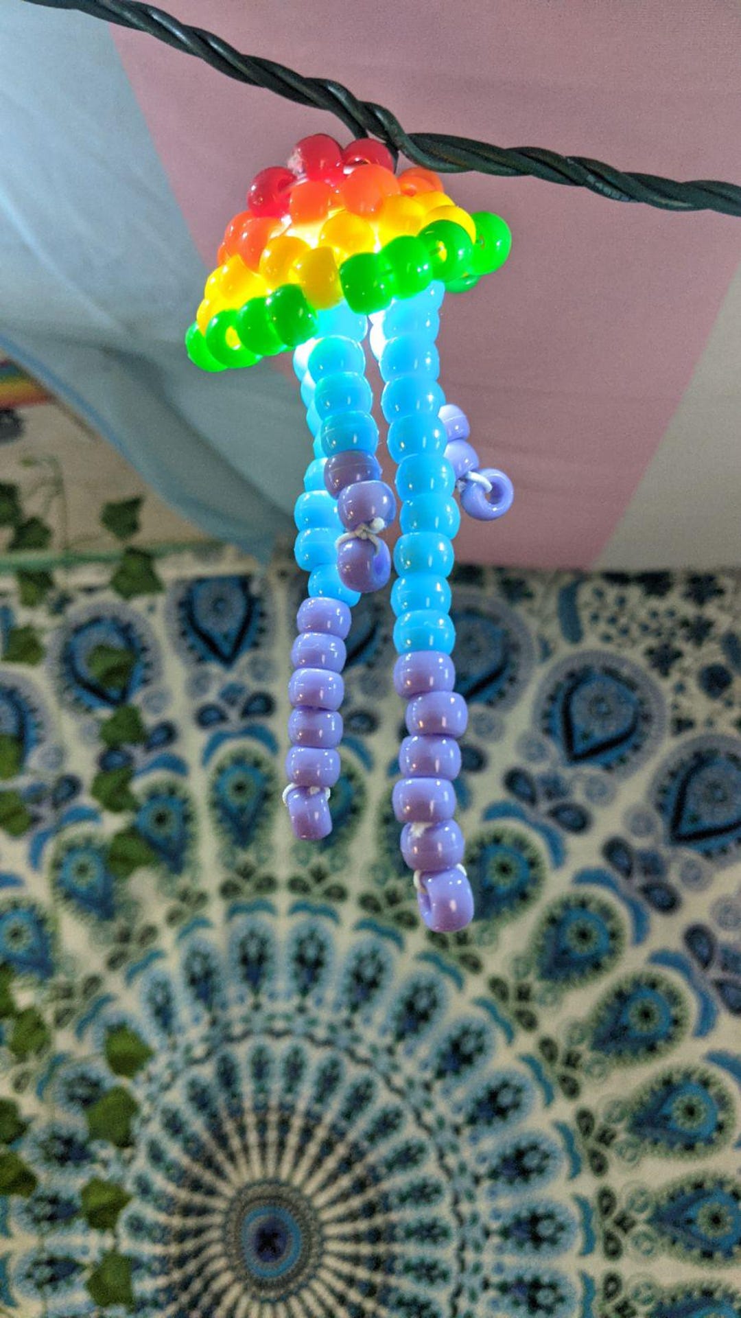 CUSTOM Kandi Jellyfish! Pony Bead Pride Custom Bead Jellyfish for Decoration Fidget Multi Use ...