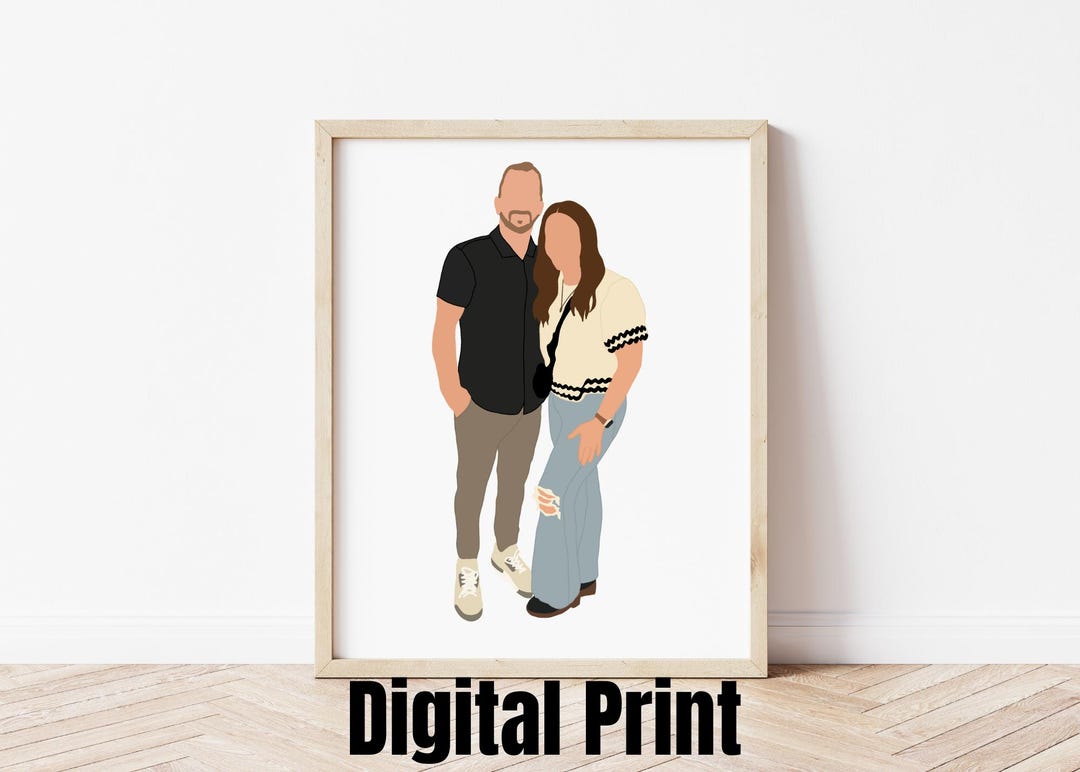 Digital Faceless Drawing, Birthday Drawing Gift, Gift for Anniversary ...