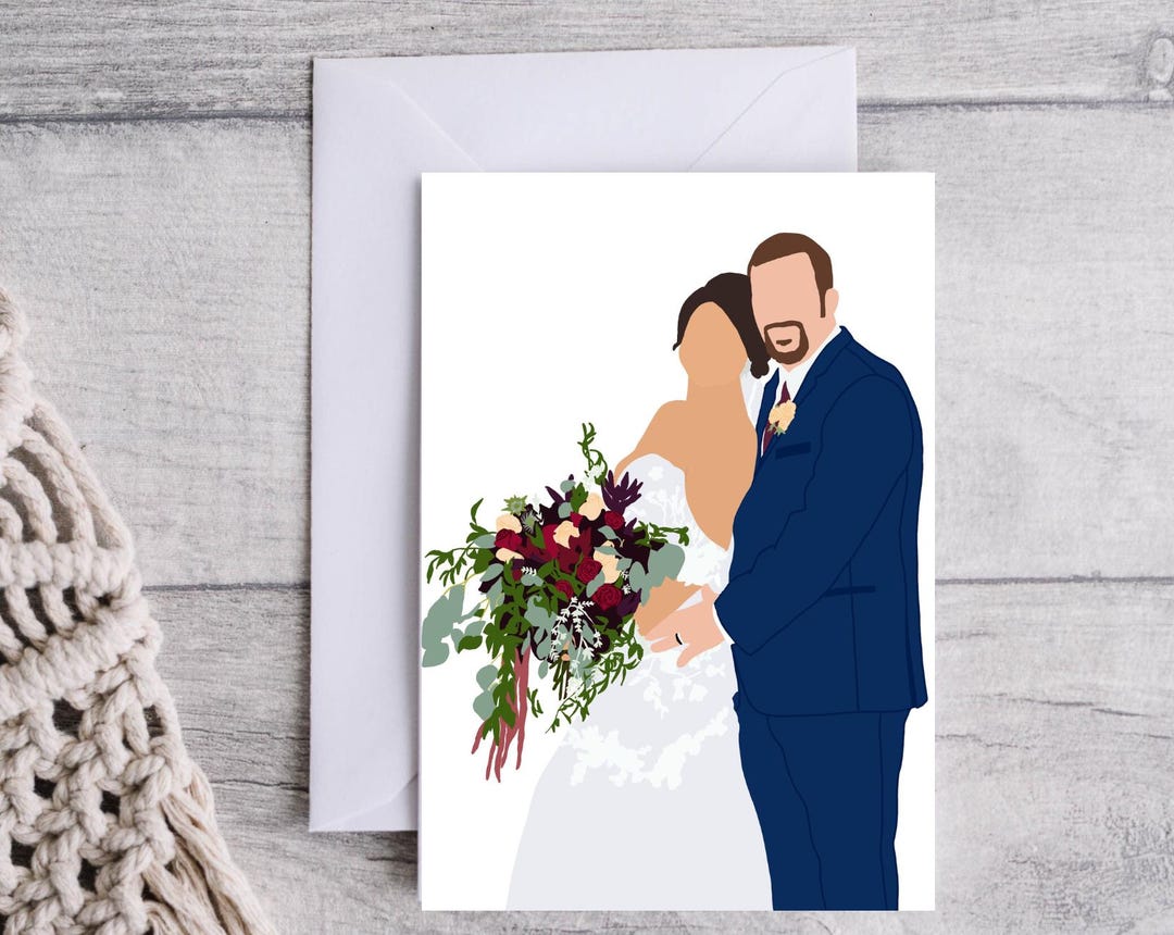 Faceless Portrait Custom Card, Anniversary Card, Valentine's Day Gift ...