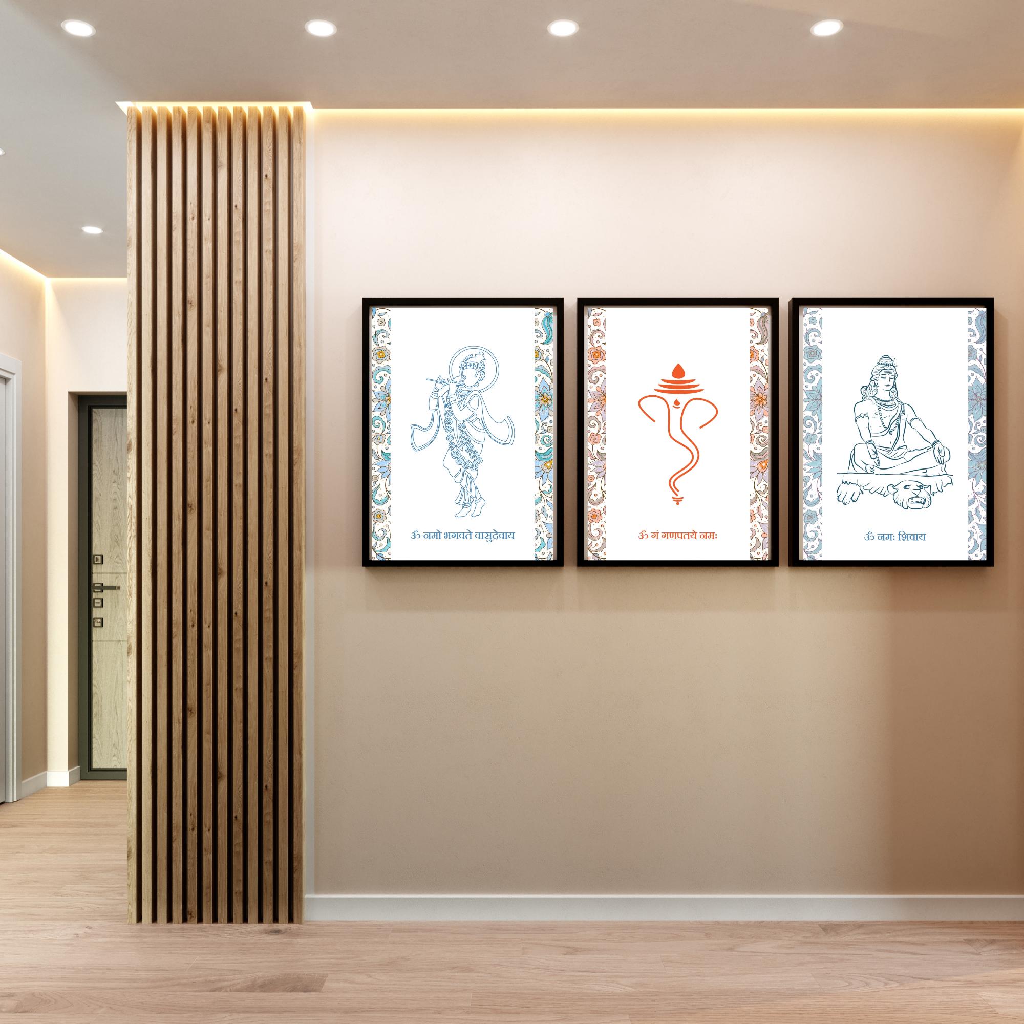 Ganesh, Krishna, Shiva Prints-poster-digital Wall Art-sanskrit ...