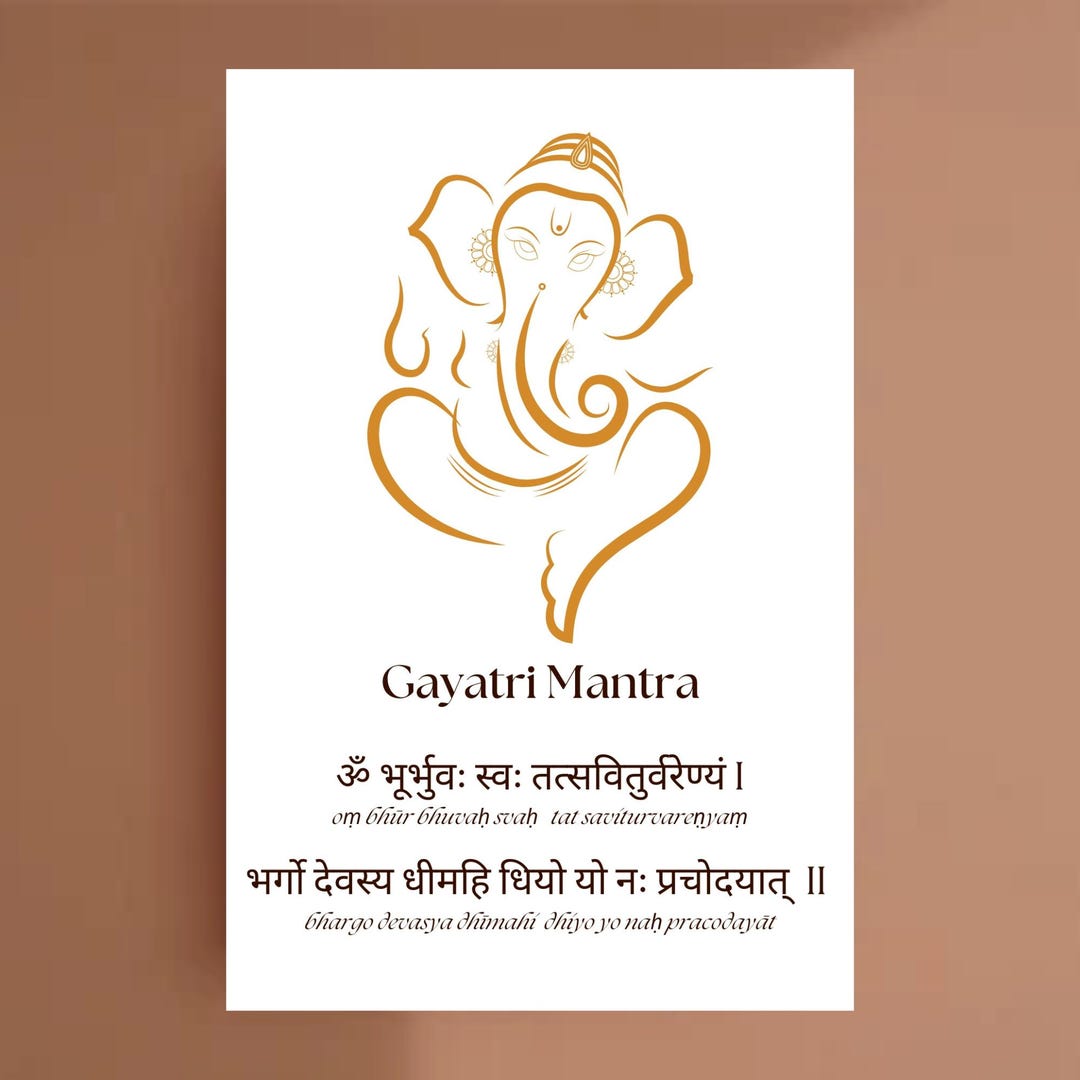 Gayatri Mantra-poster-digital Wall Art-sanskrit-spiritual Art-yoga Wall ...