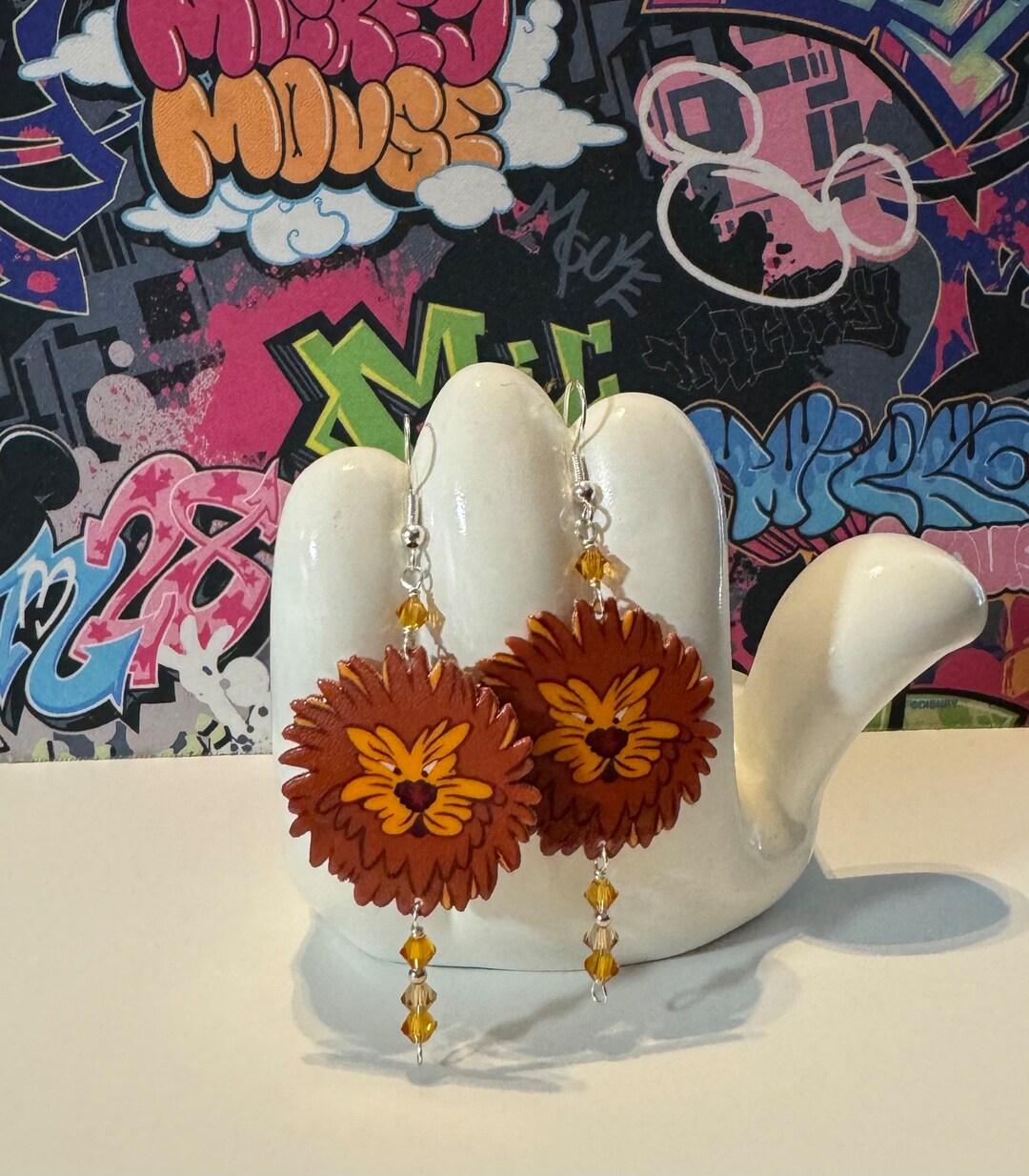 Alice in Wonderland Dandelion Flower Dangle Earrings - Etsy