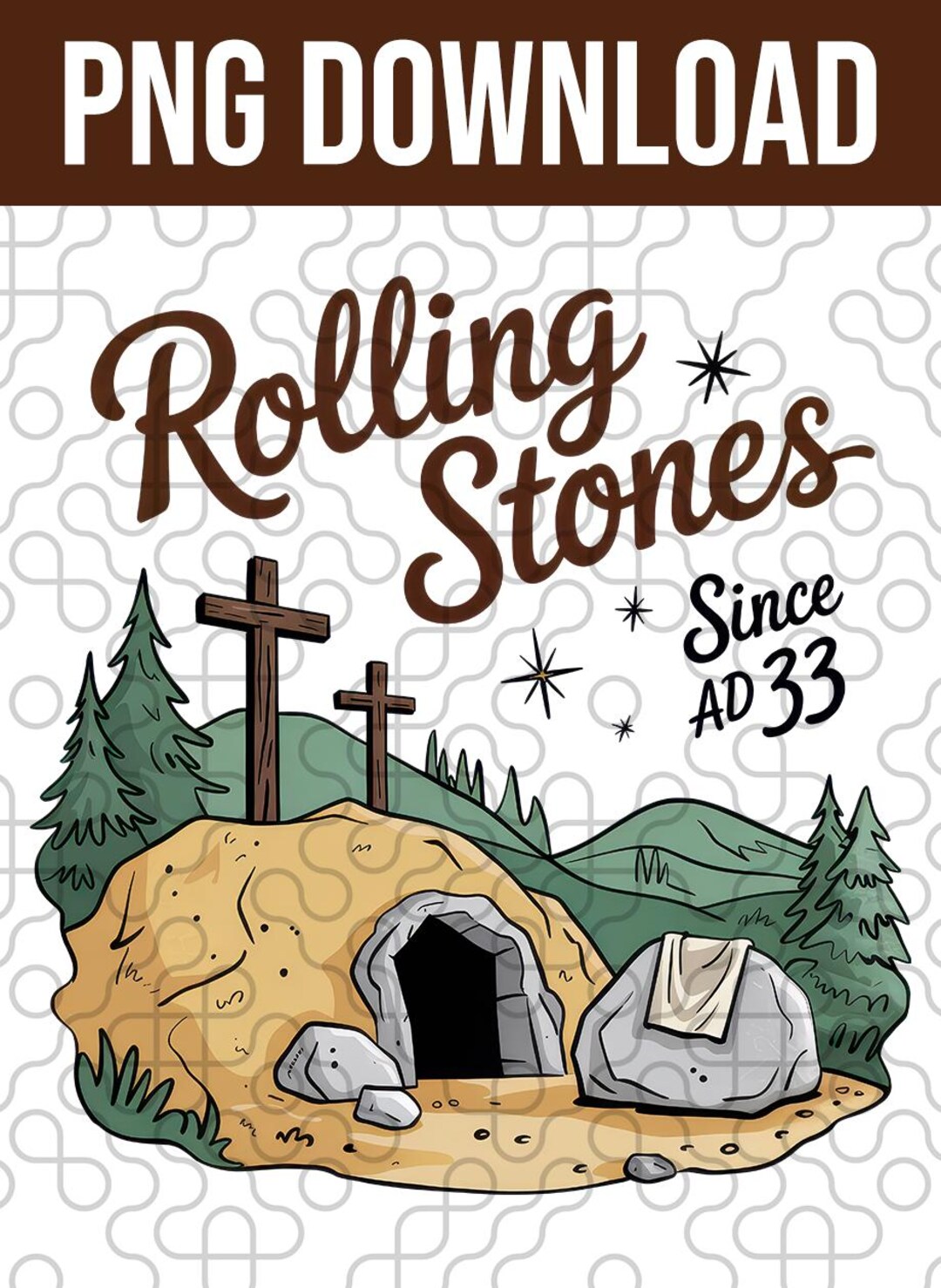 Vintage Easter Day PNG, Rolling Stones PNG Digital Download, He is ...