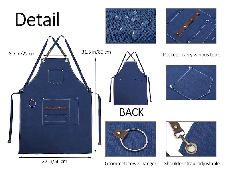 Canvas Workshop Apron With Pockets,custom Gift for Him,personalized Bar ...