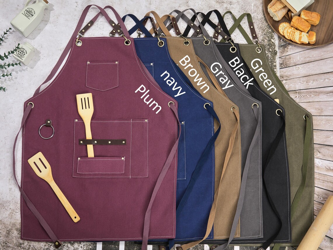 Canvas Workshop Apron With Pockets,custom Gift for Him,personalized Bar ...