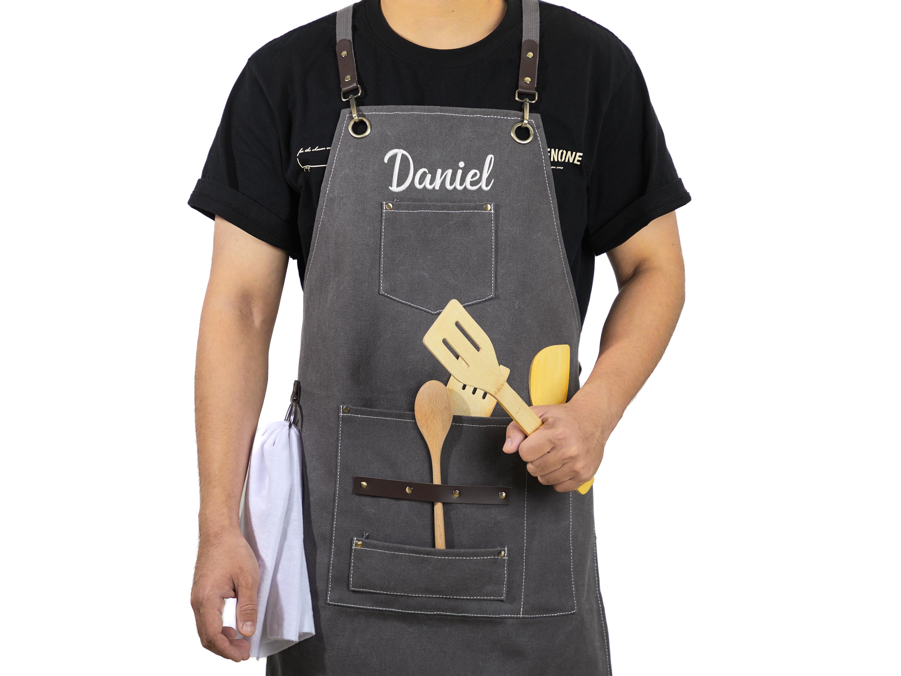 Canvas Workshop Apron With Pockets,custom Gift for Him,personalized Bar ...