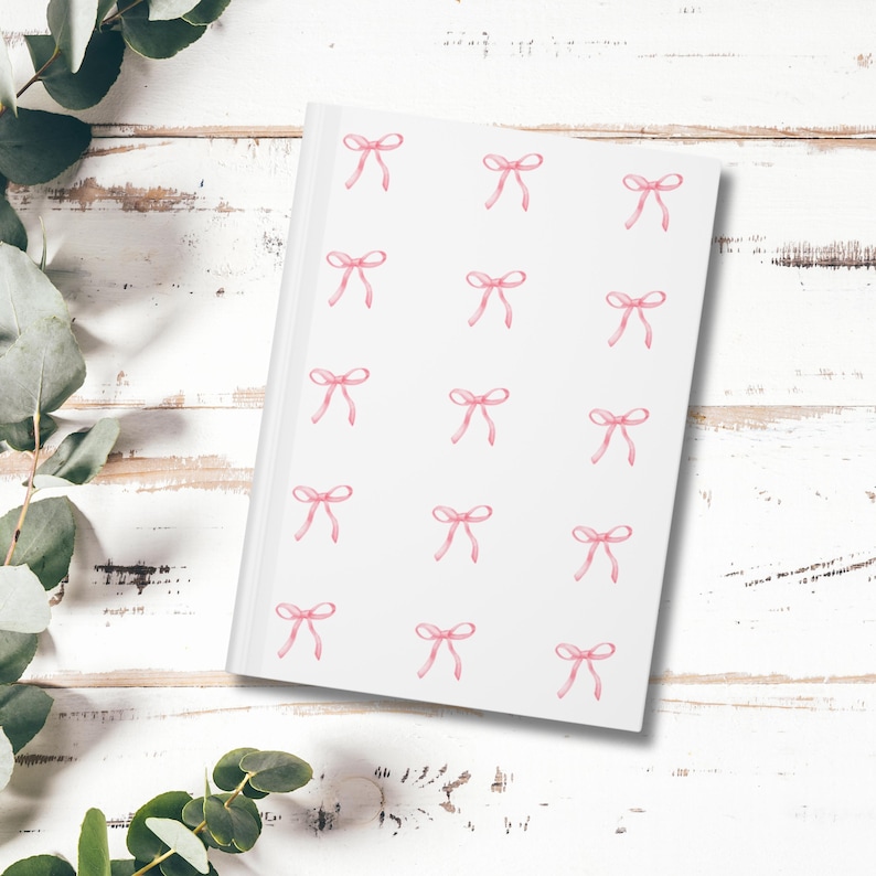 Coquette Pink Bow Notebook, Soft Girl Journal, Cute Pink Diary, Coquette Notebook, Pink ...