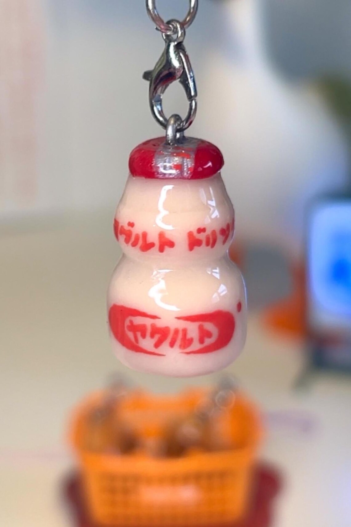 Japanese Snack Inspired Yakult Bottle Phone Charm Handmade Polymer Clay ...