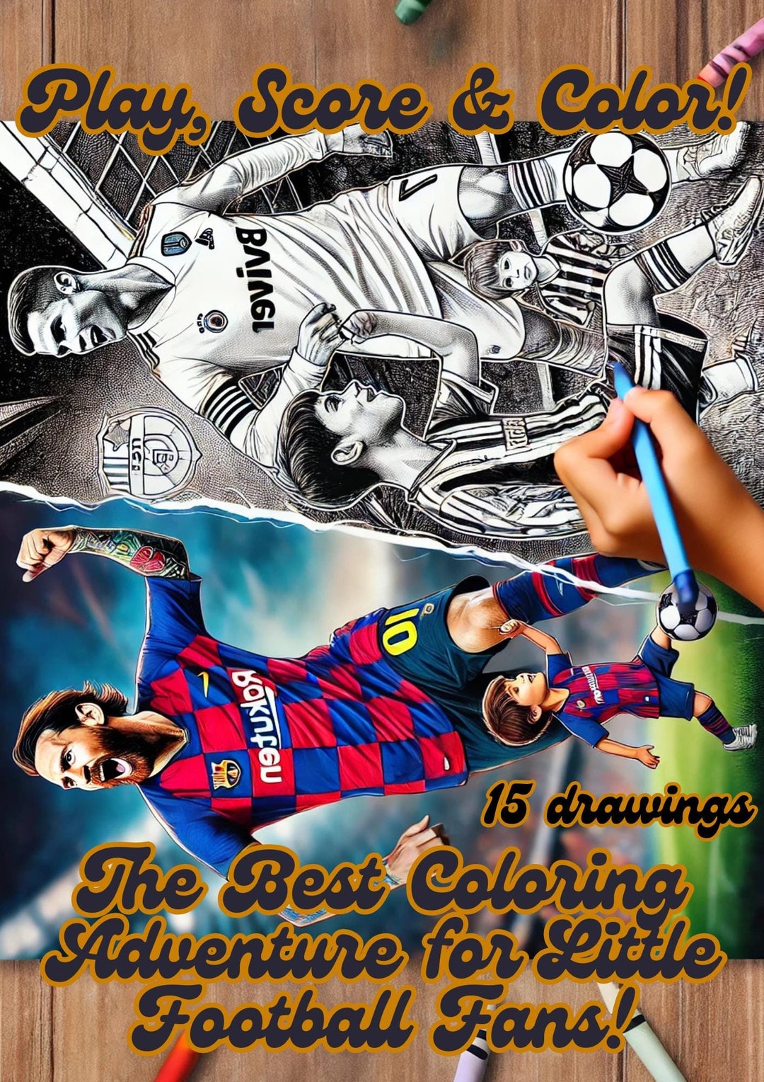 Realistic Football Coloring Book for Kids | Soccer Stars & Action ...