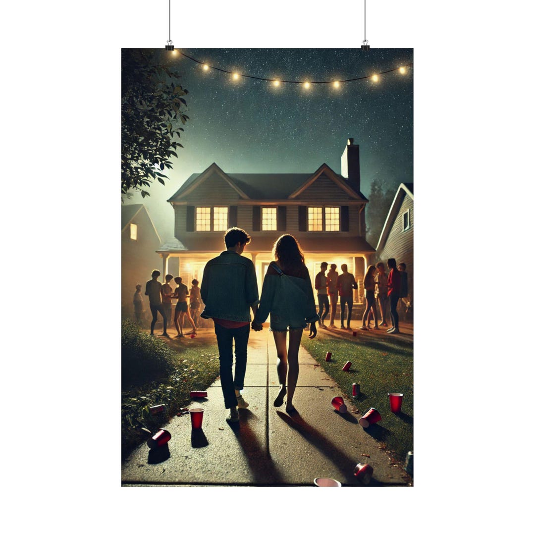 Young Couple House Party Poster - Matte Vertical Posters - Etsy