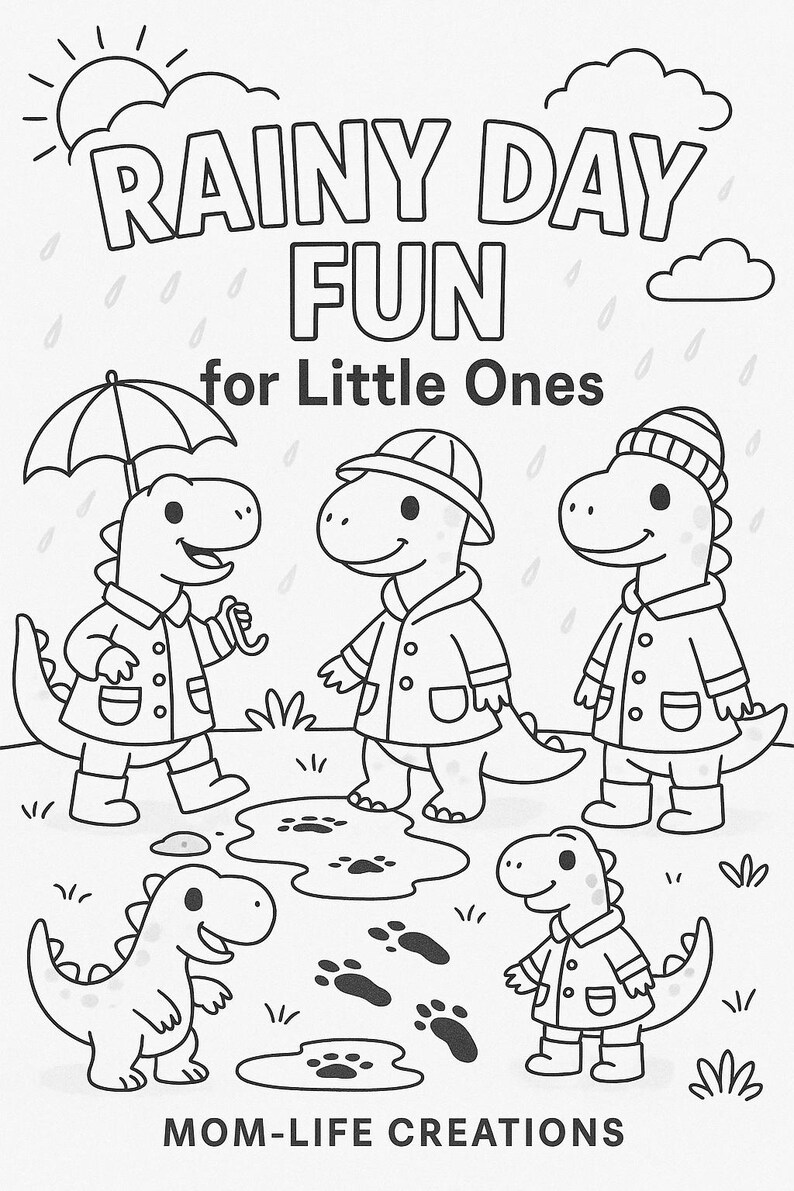 Rainy Day Dinosaur Tracing & Drawing Pack – Printable Activity for ...