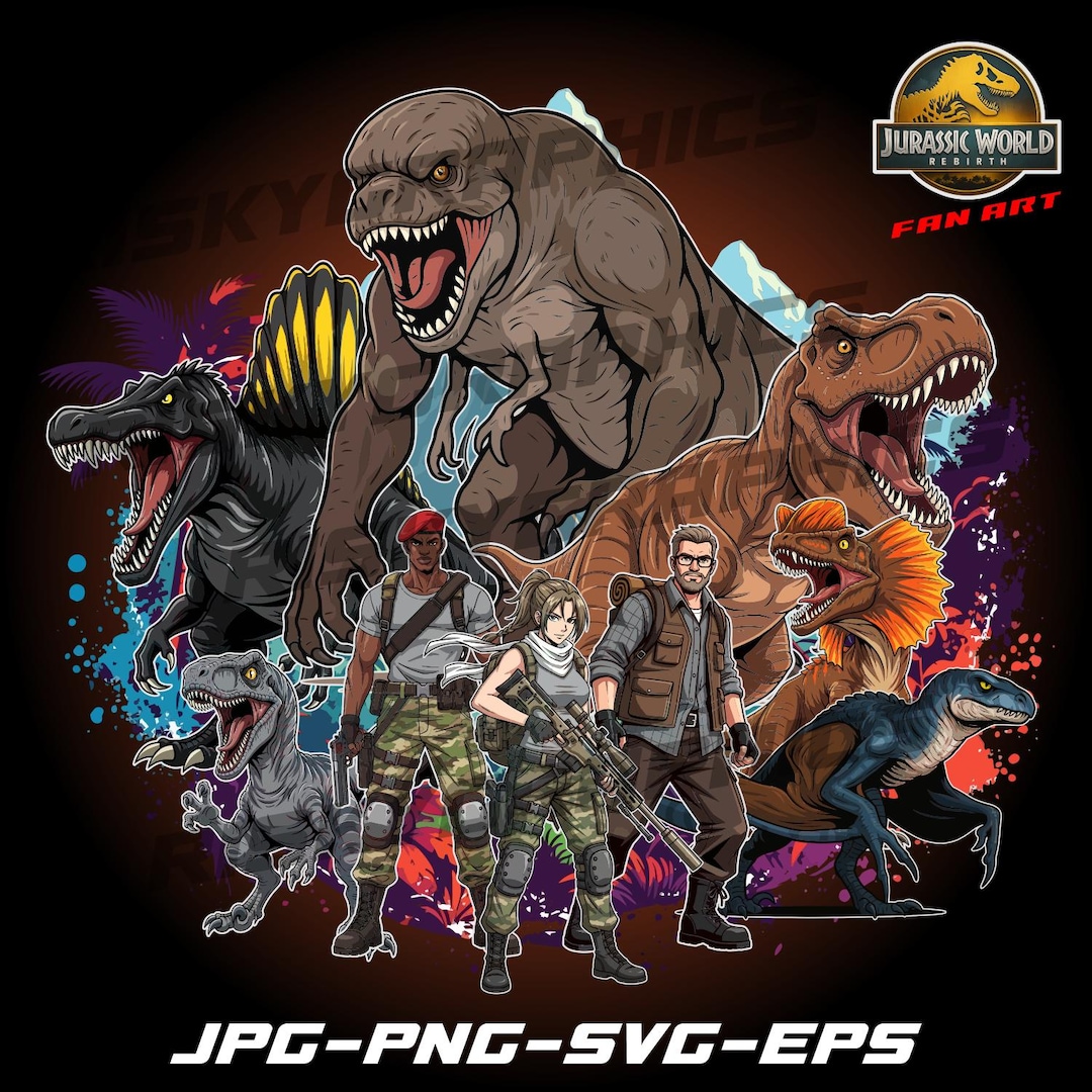 Jurassic World Rebirth Fan Art, Jurassic Park, Dinosaurs, Sticker ...