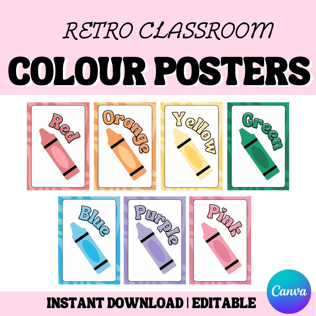 Retro Classroom Colour Posters | Classroom Display | Printable Displays ...