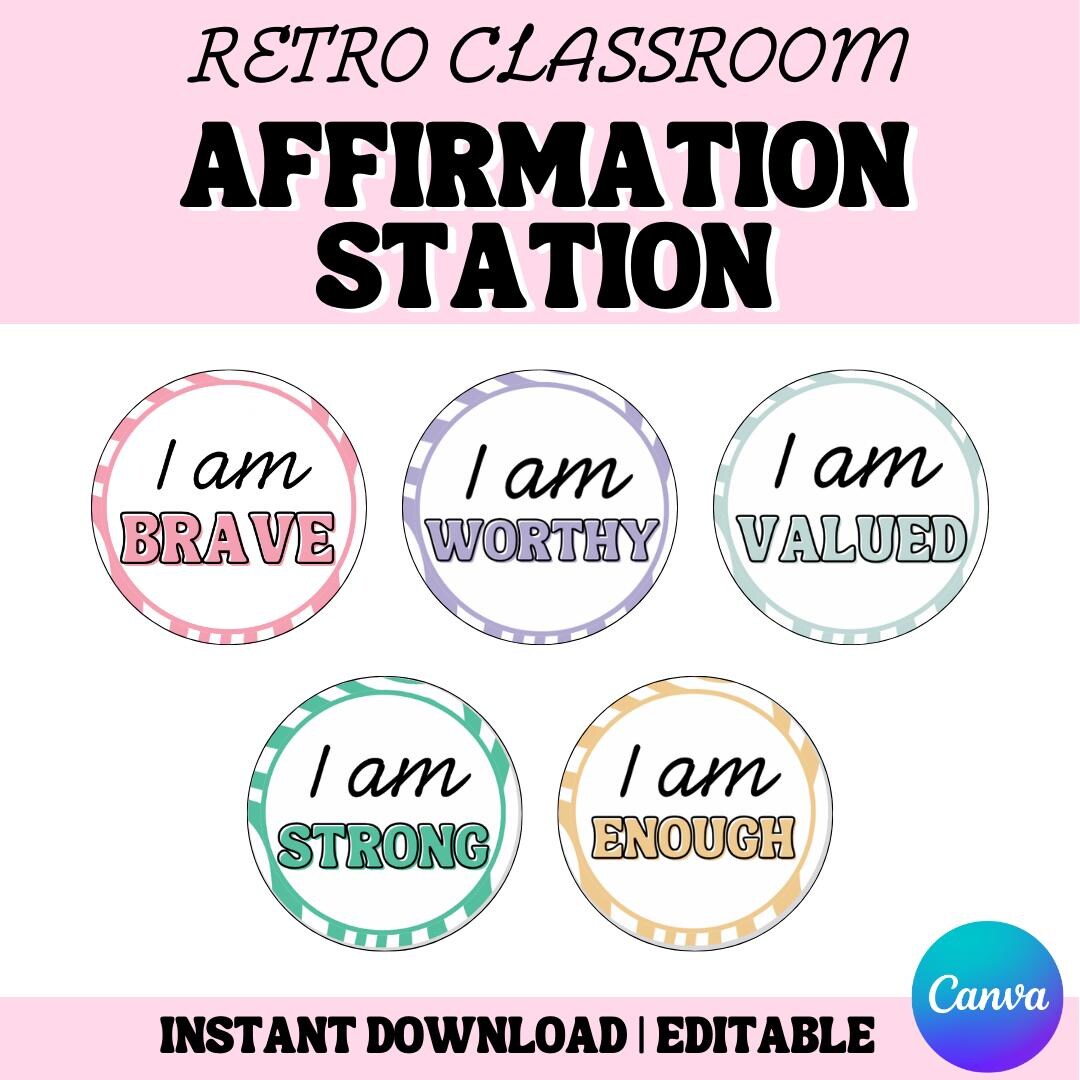 Retro Classroom Affirmation Station | Classroom Display | Printable ...