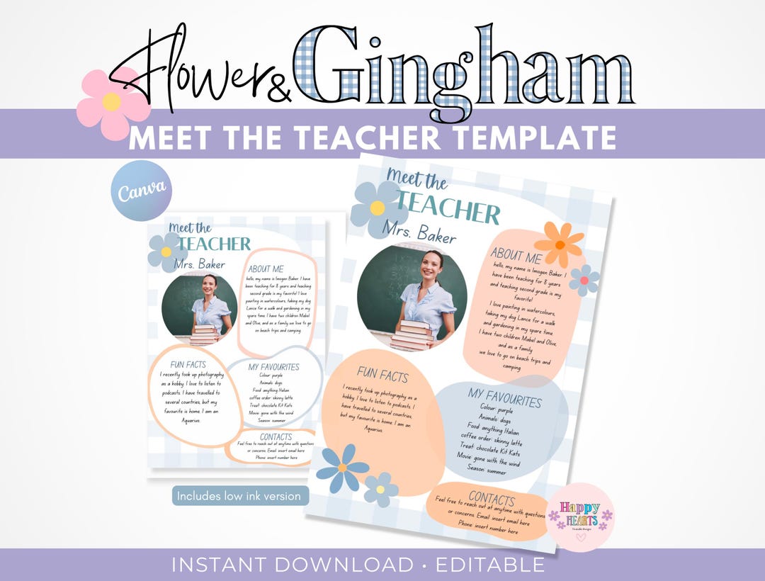 Back to School, Meet the Teacher Template, Editable Teacher Printable ...