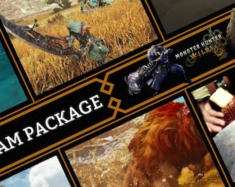 Monster Hunter Wilds Stream Pack EN/FR / Overlays, Webcam Frames ...