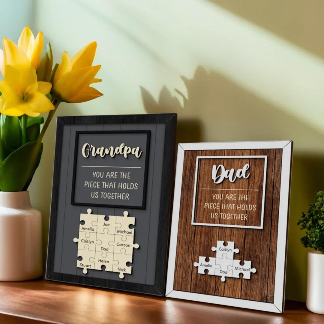 Personalized Fathers Day Puzzle Sign,custom You Are the Piece That ...