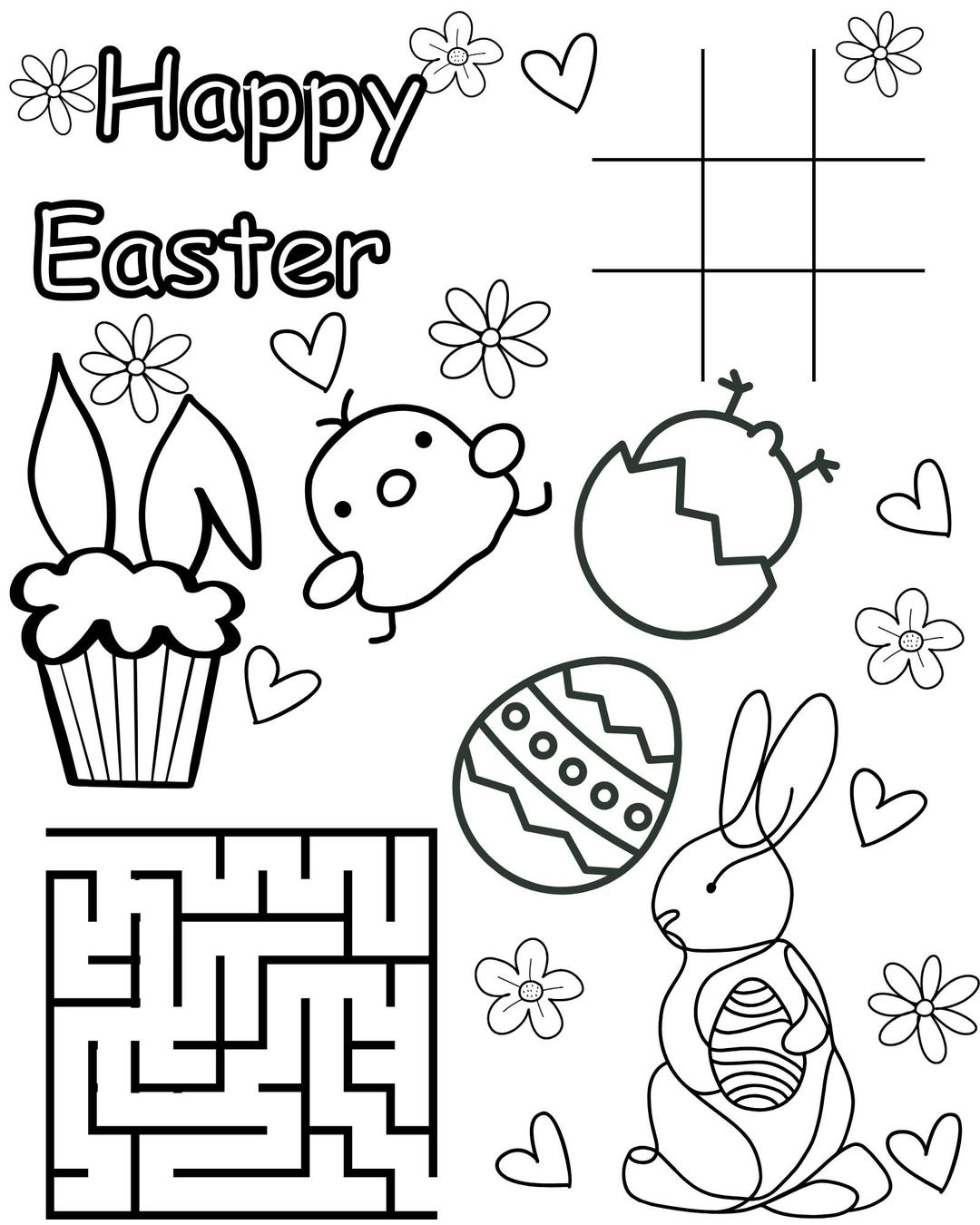 Buy Easter Printable Activity Page, PRINTABLE Coloring Page Easter ...