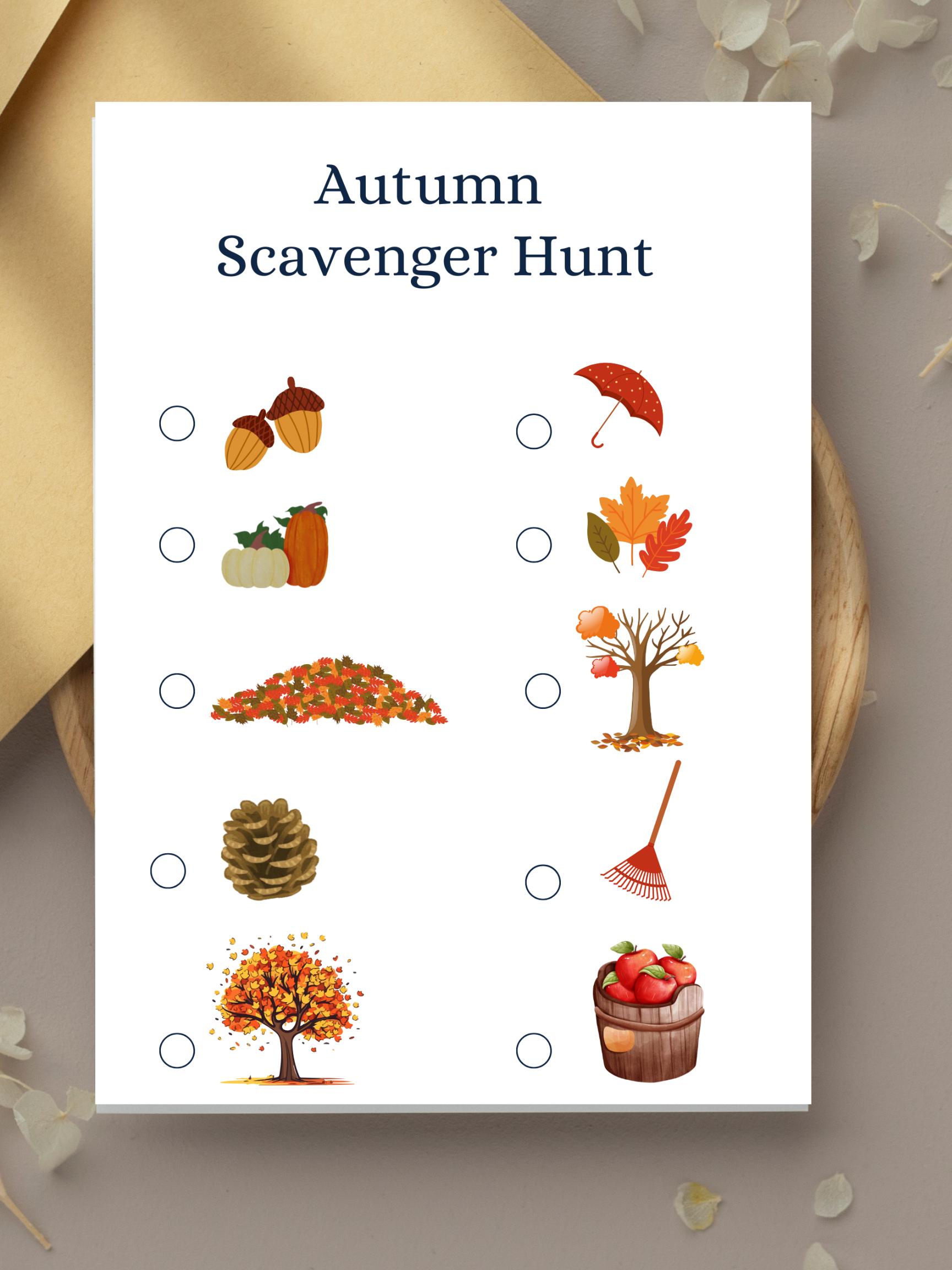 Autumn Scavenger Hunt: Printable Fall Activity for Kids - Etsy