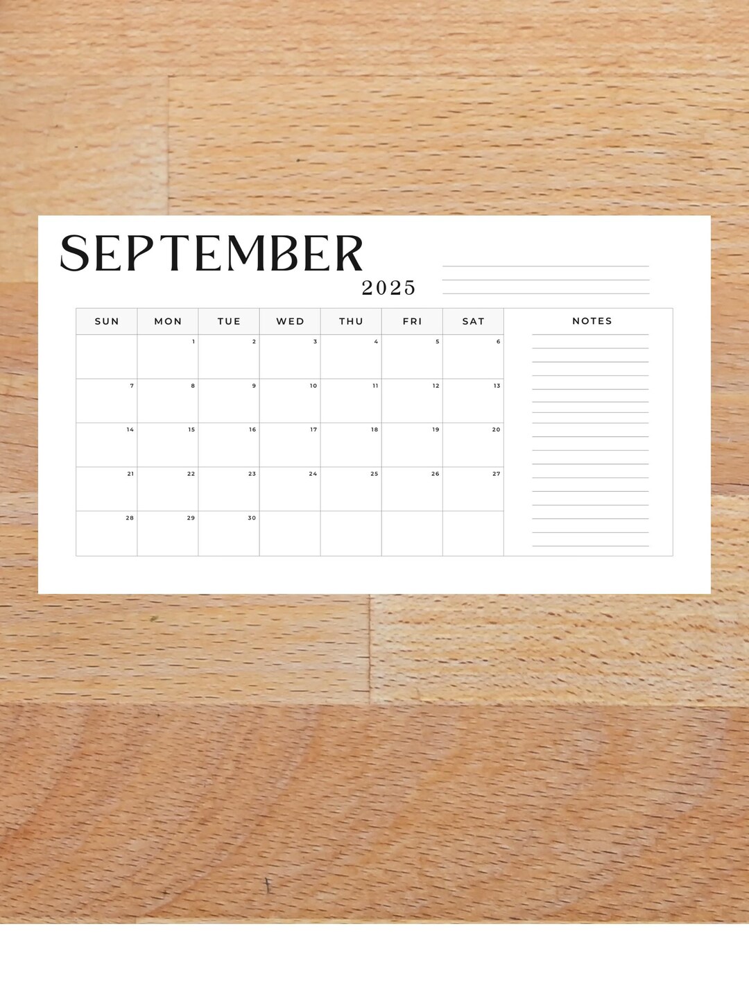 Bearbeitbarer Kalender September 2025 mit Feiertagen, ganzer Monat ...