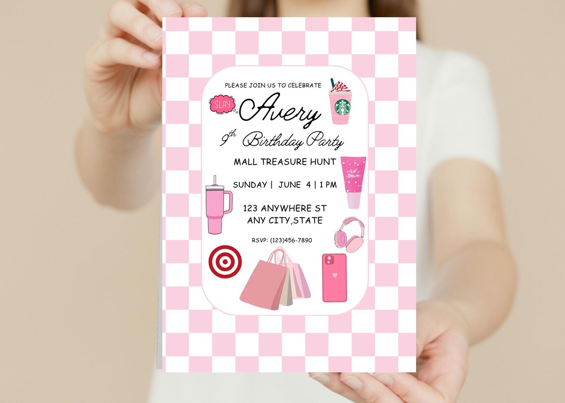 Girl Slay Tween Birthday Invitation Editable,template,trending Little ...