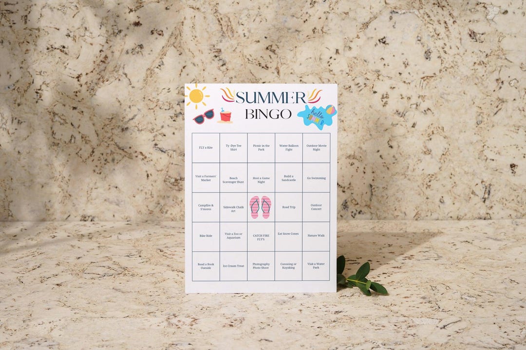 Summer Bucket List Bingo, Printable Summer Activity for Kids, Kids ...