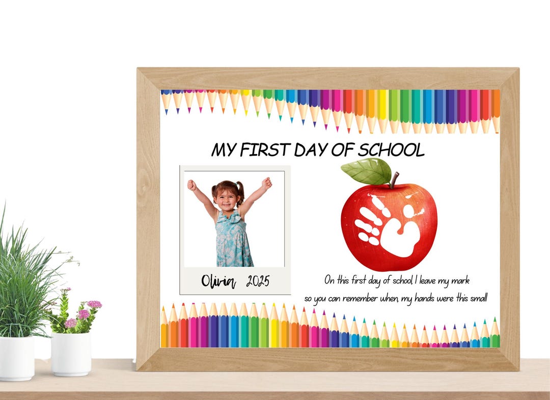 Editable First Day of School Hand Print With A Photo Craft,back to ...