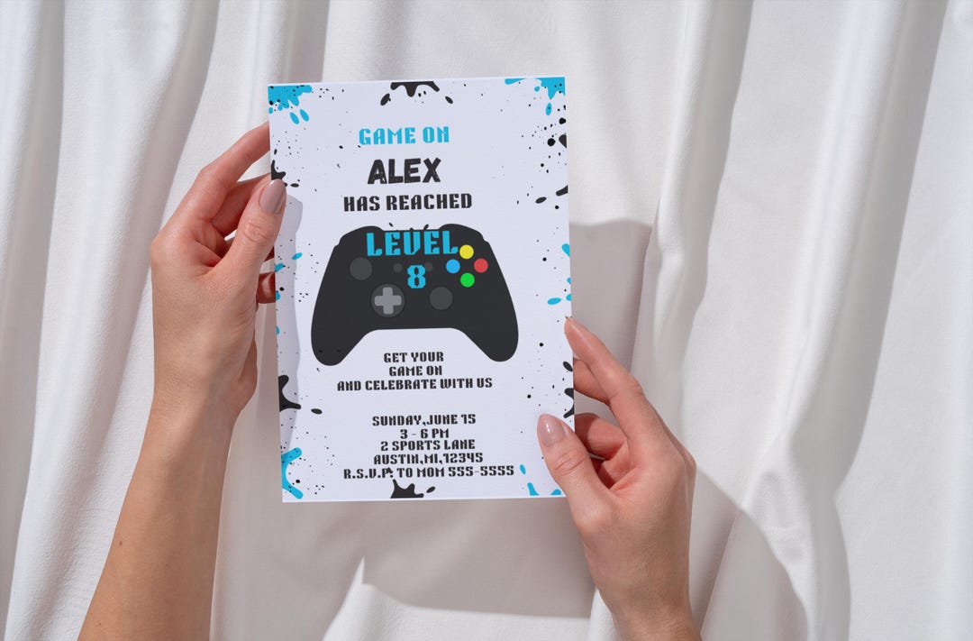 Video Game Birthday Party Invitation, Video Game Controller Birthday ...