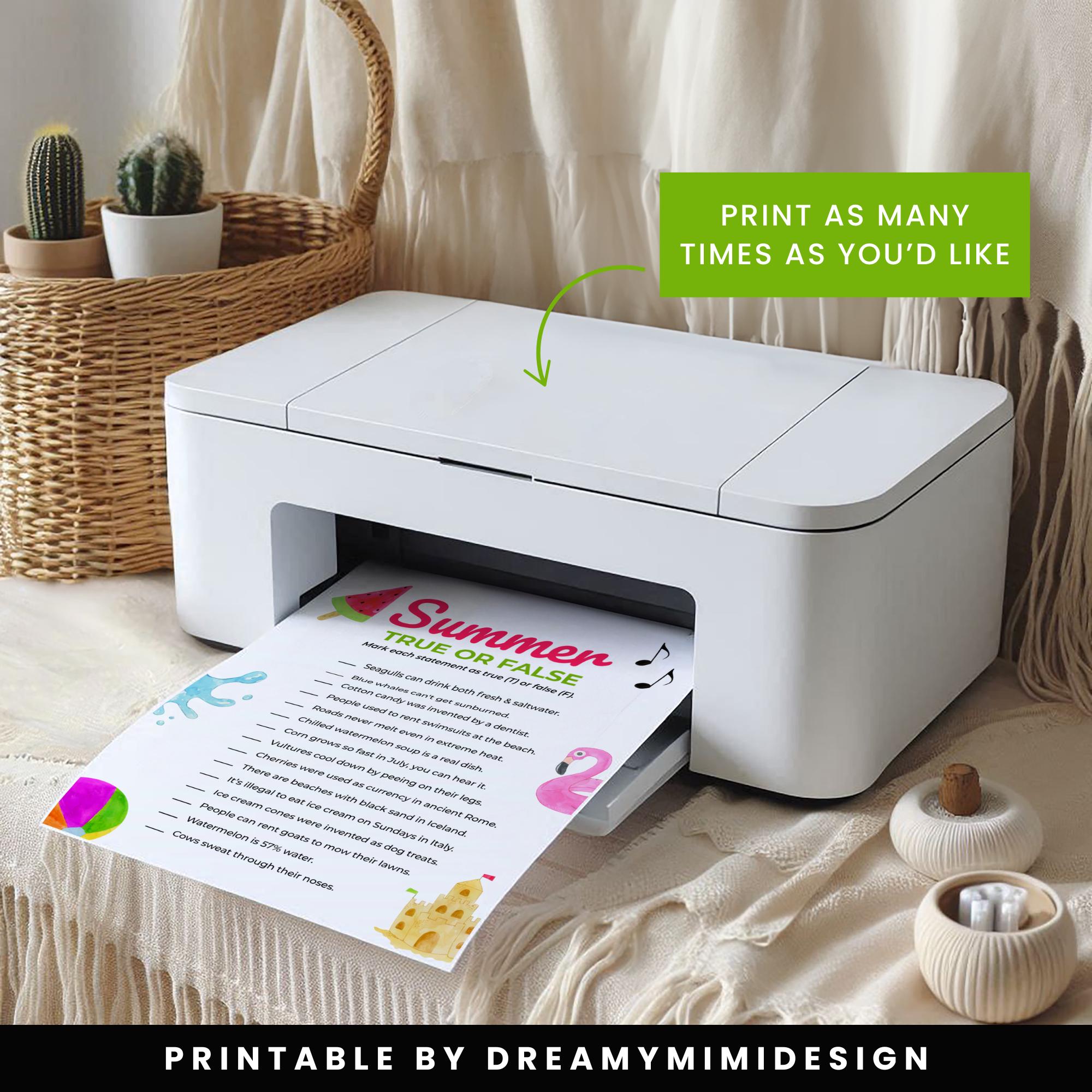 Summer Trivia Game Printable | Fun Summer Party Game for Families, Kids ...