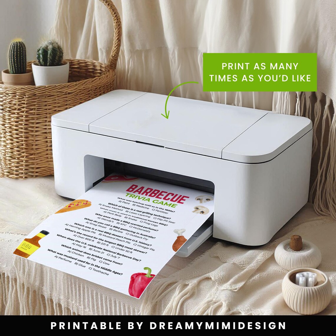 Backyard BBQ Trivia Game | Printable Summer Party Quiz for Family Game ...