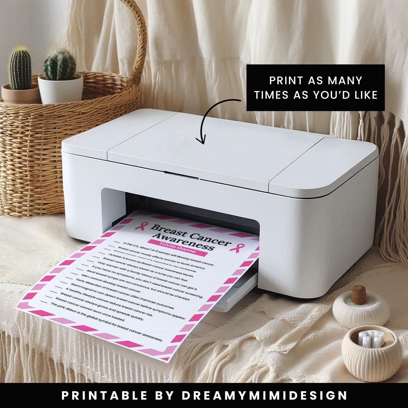Breast Cancer Awareness Trivia | Printable Awareness Month Activity for ...