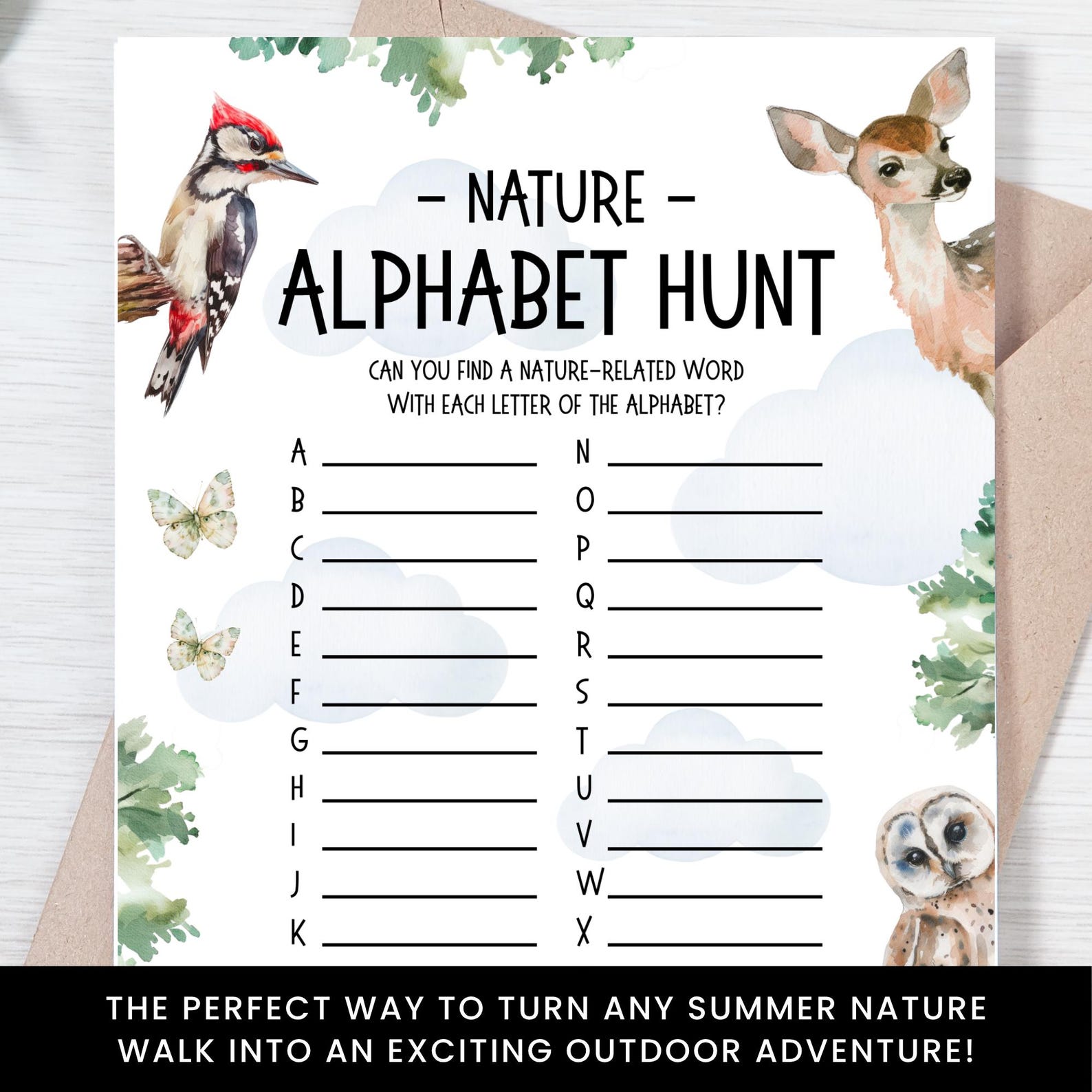 Nature Treasure Hunt for Kids, Scavenger Hunt Printable, Nature Walk ...