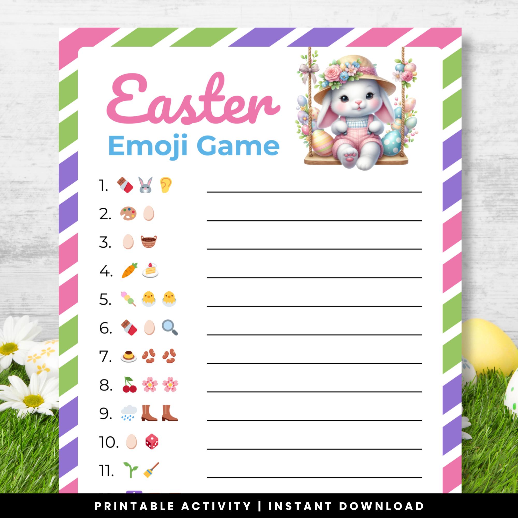 Easter Emoji Game, Easter Pictionary, Printable Easter Game, Easter ...
