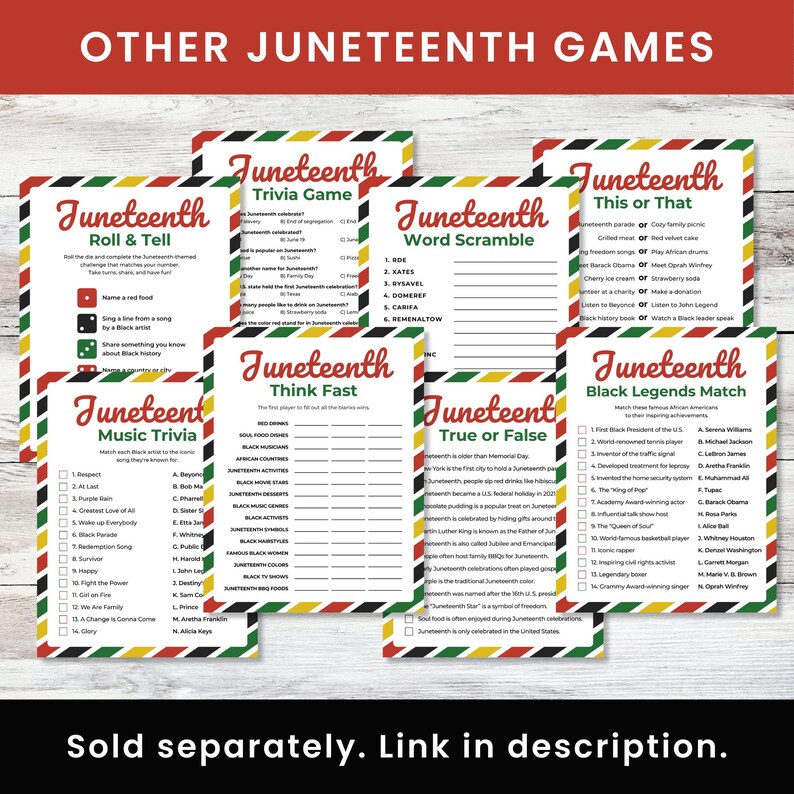 Juneteenth Music Trivia Game, Freedom Day Printable, Juneteenth Song ...