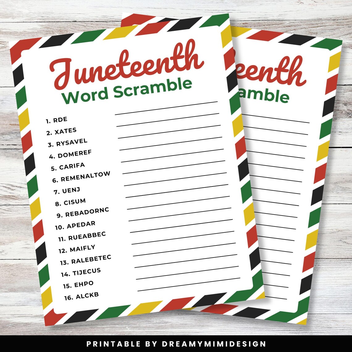 Juneteenth Word Scramble, Printable Game for Kids & Adults, Fun ...