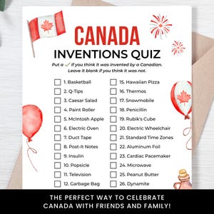 Canada Day Trivia Game, Printable Party Game for Canada Day for Kids ...