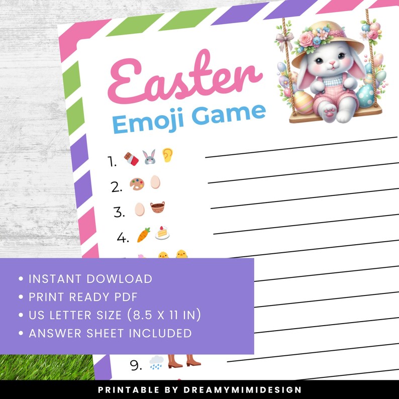 Easter Emoji Game, Easter Pictionary, Printable Easter Game, Easter ...