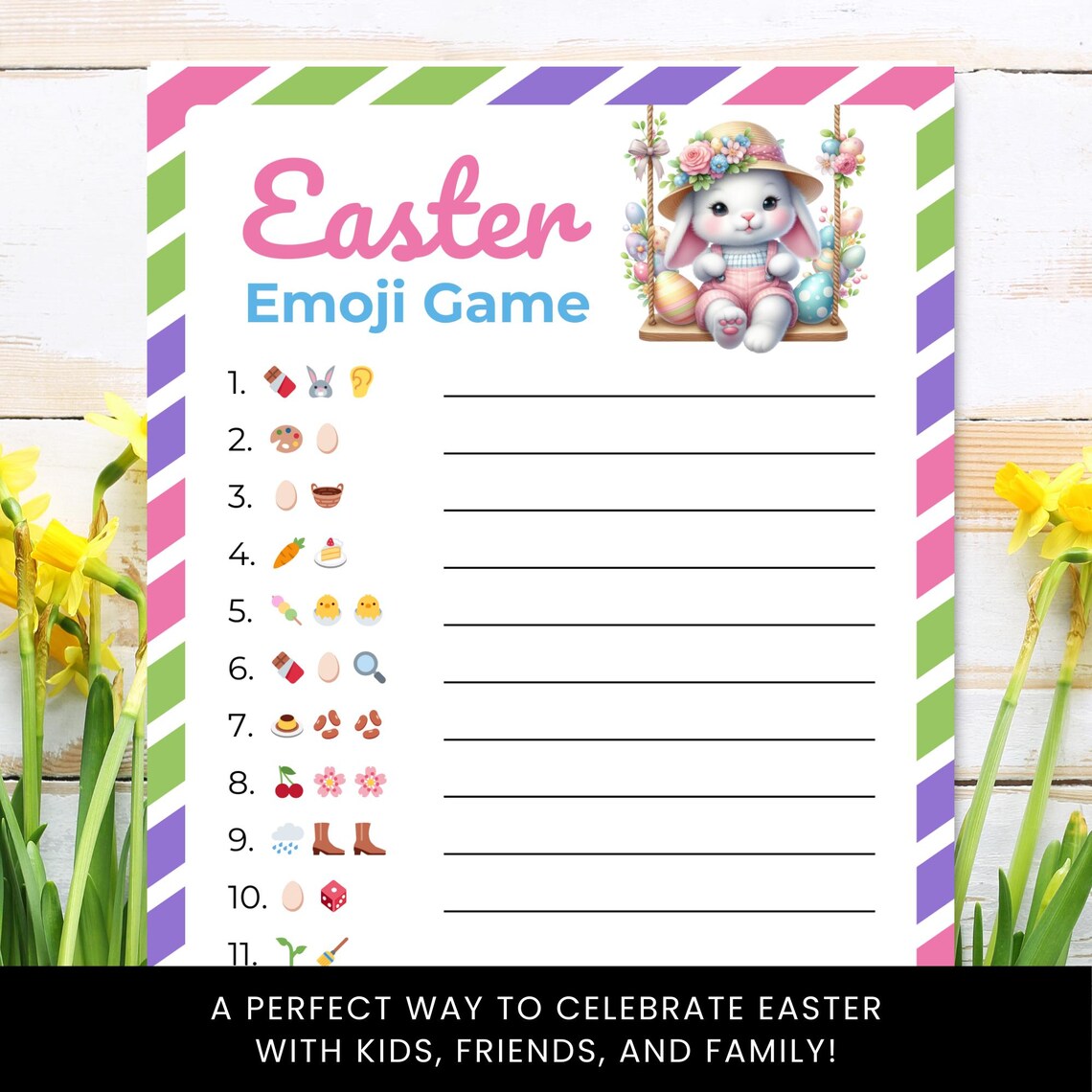 Easter Emoji Game, Easter Pictionary, Printable Easter Game, Easter ...