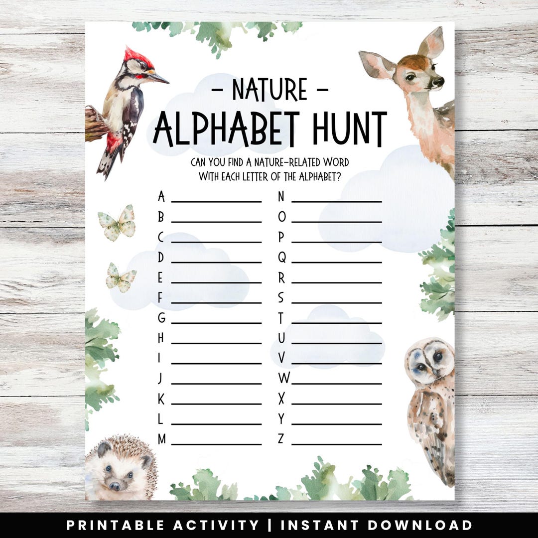 Nature Treasure Hunt for Kids, Scavenger Hunt Printable, Nature Walk ...