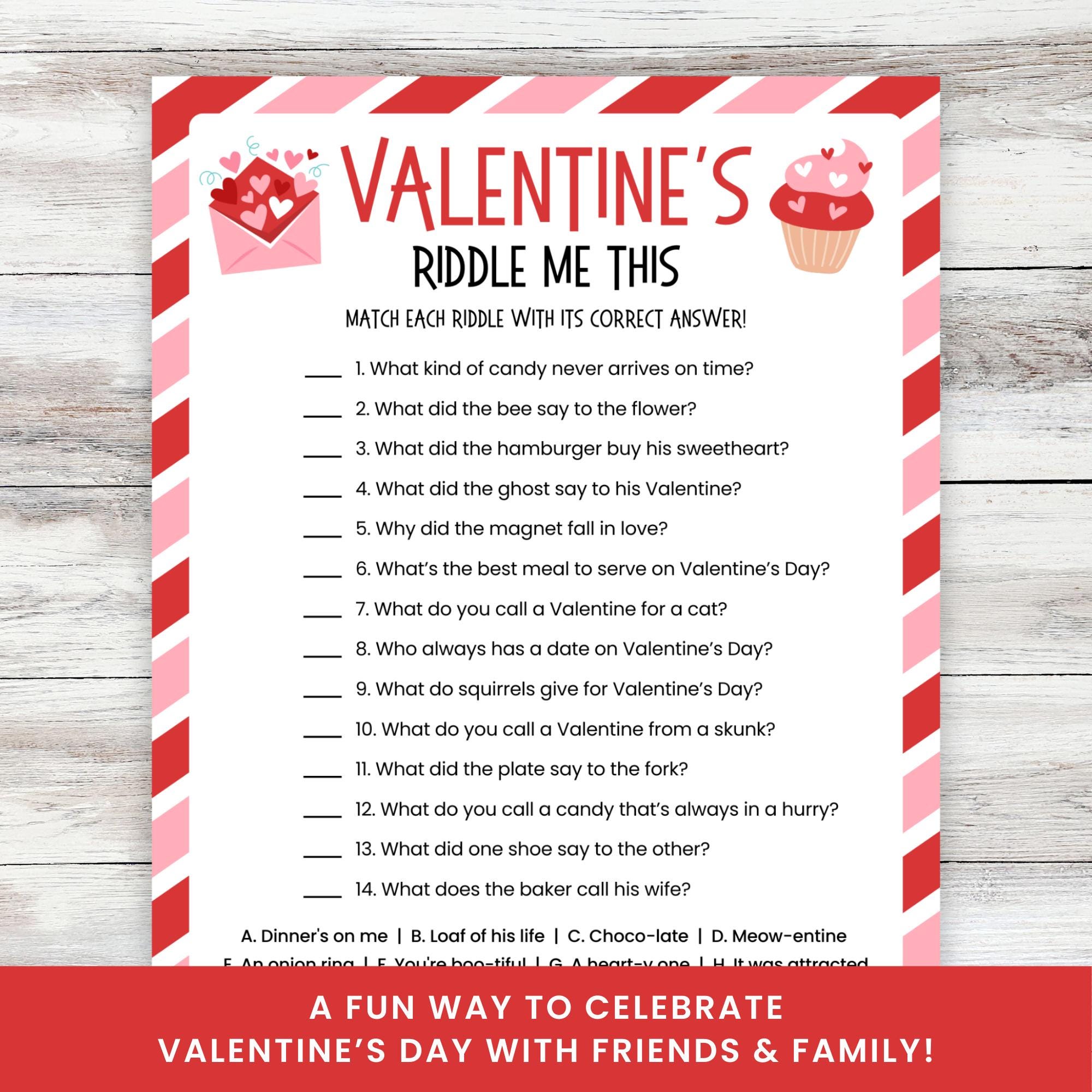 Valentine Riddles | PRINTABLE Riddle Me This for Kids & Adults ...