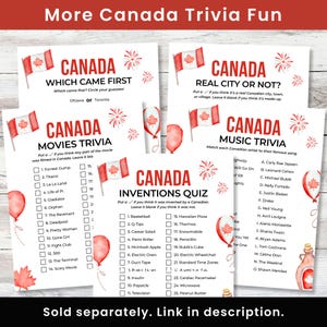 Canada Day True or False Trivia, Quiz About Canada, Canada Day Party ...